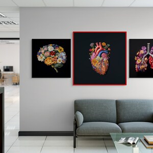 Human Heart Human Brain Human Lungs Print Anatomical Printable Anatomic ...