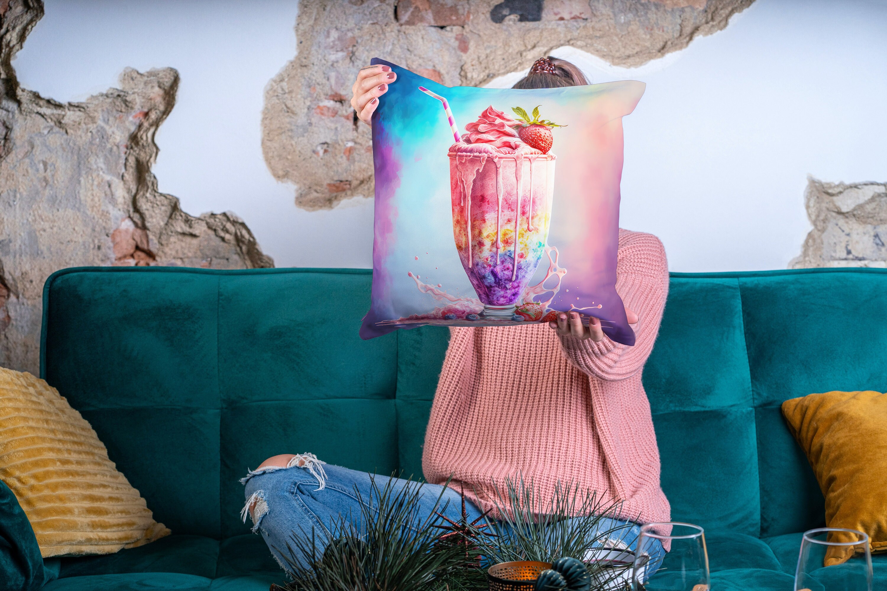 Colorful Smoothie Print Smoothie Printable Strawberry Poster Food ...