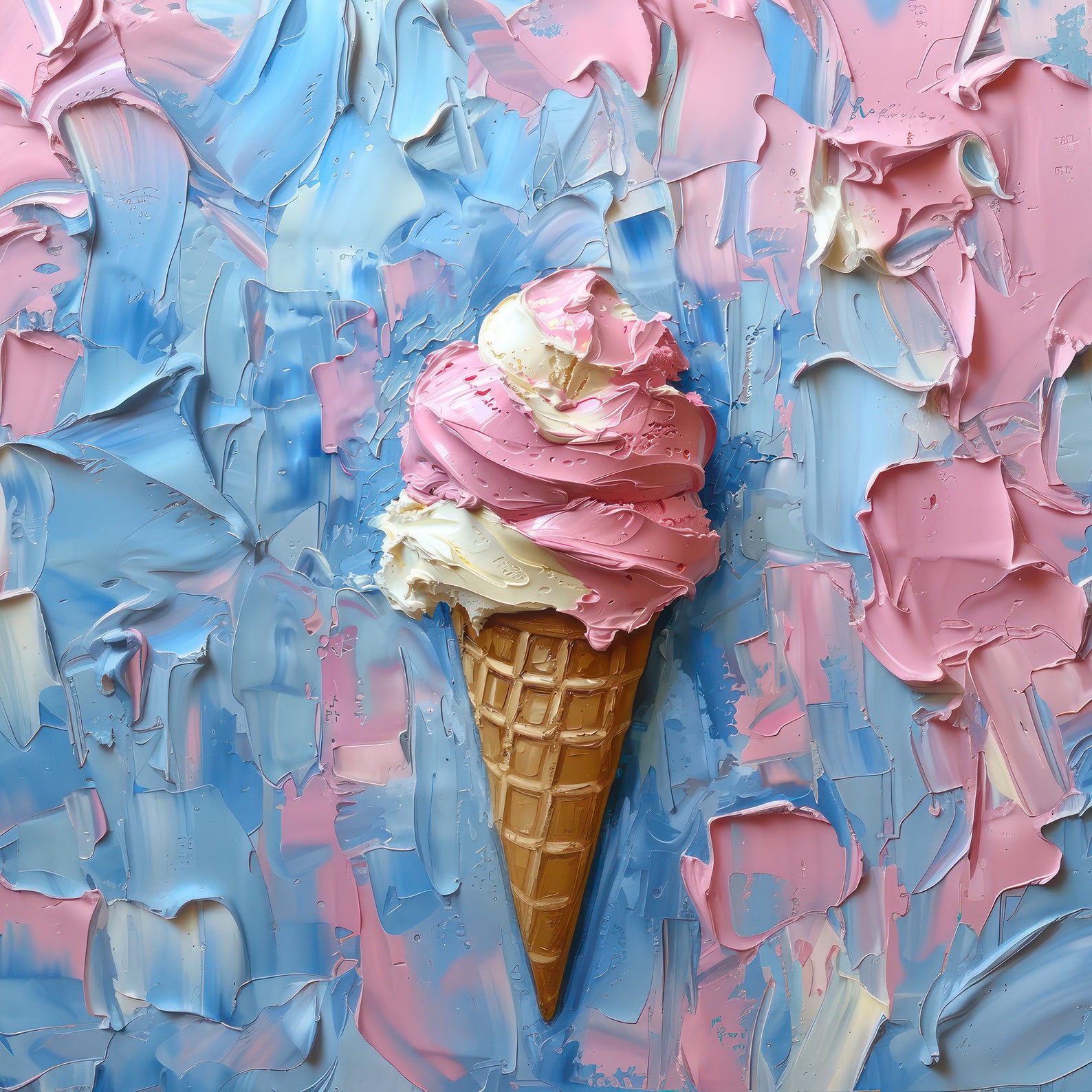 Ice Cream Print Colorful Food Poster Kitchen Wall Art Gelato Artwork ...