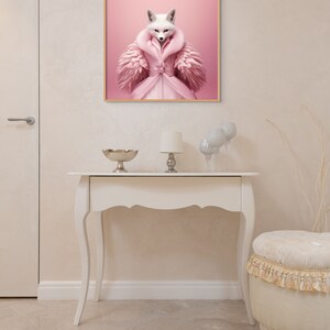 Fox Portrait Printable Colorful Fox Print Pastel Fox in Clothes Wall ...