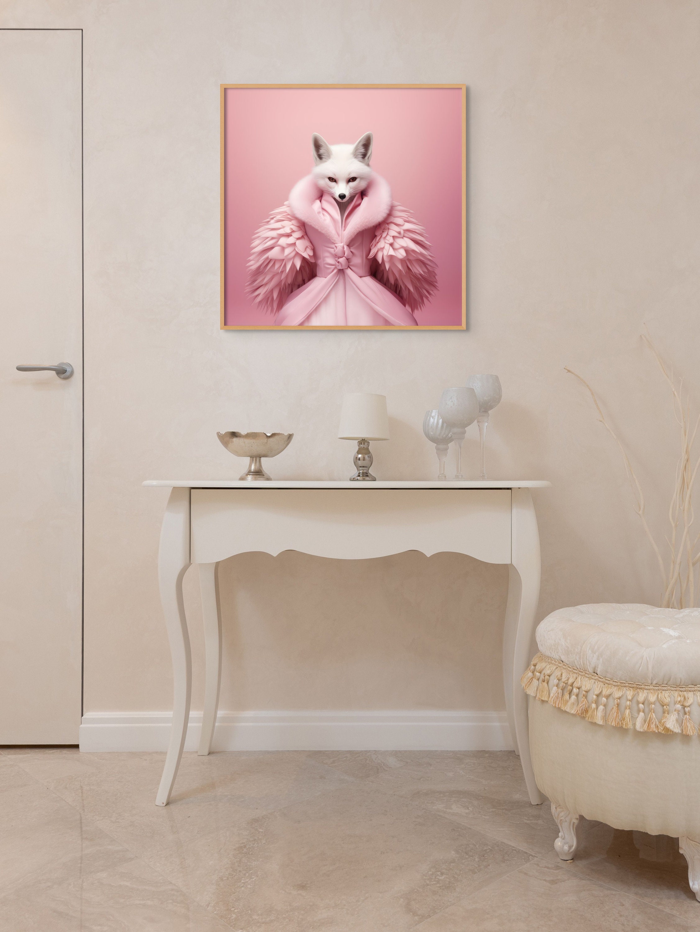 Fox Portrait Printable Colorful Fox Print Pastel Fox in Clothes Wall ...