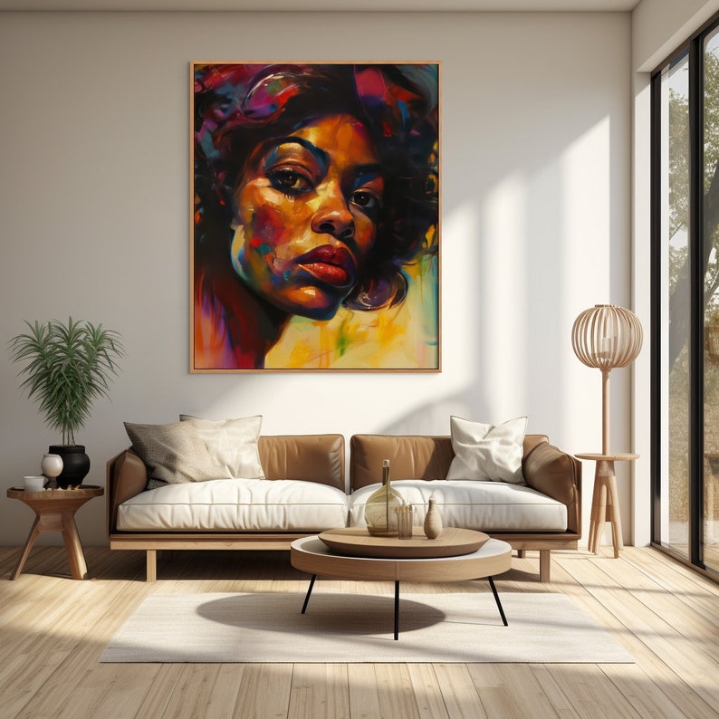 Woman Portrait Print Woman Face Printable Wall Art Painting Female Face ...