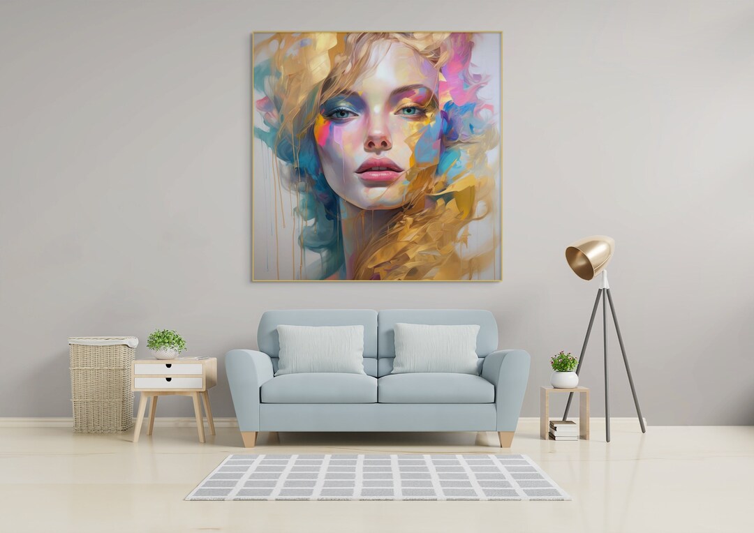 Colorful Woman Portrait Woman Face Wall Art Print Girl Poster Home ...
