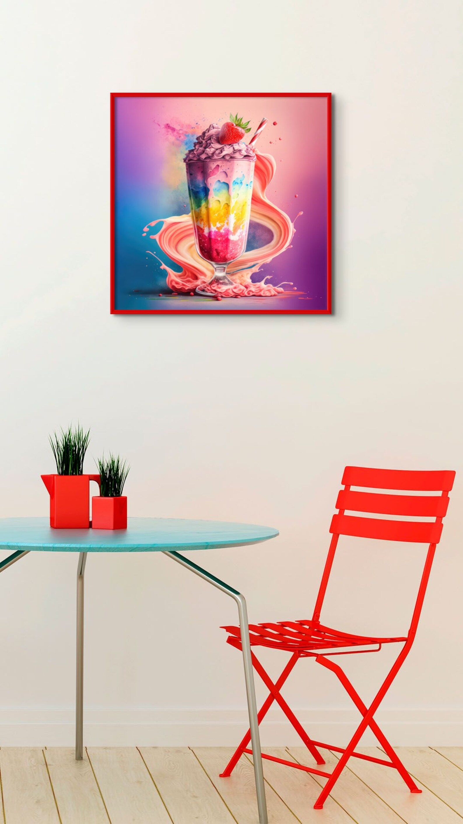 Smoothie Print Smoothie Printable Strawberry Smoothie Poster - Etsy