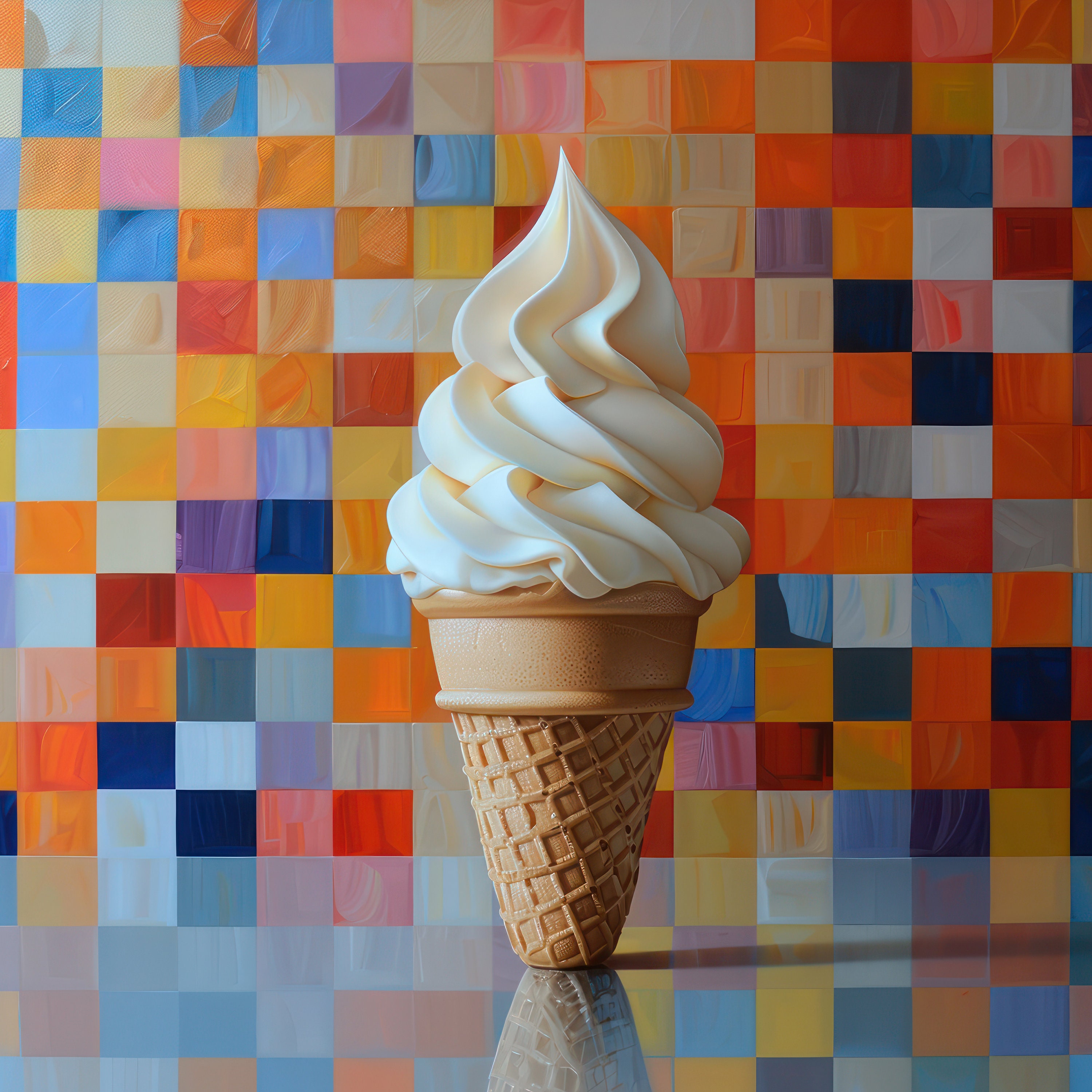 Ice Cream Print Colorful Food Poster Kitchen Wall Art Whimsical Gelato ...