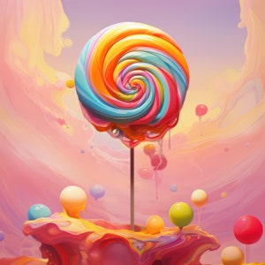 Lollipop Print Colorful Lollipop Food Poster Kitchen Wall Art Lolli ...
