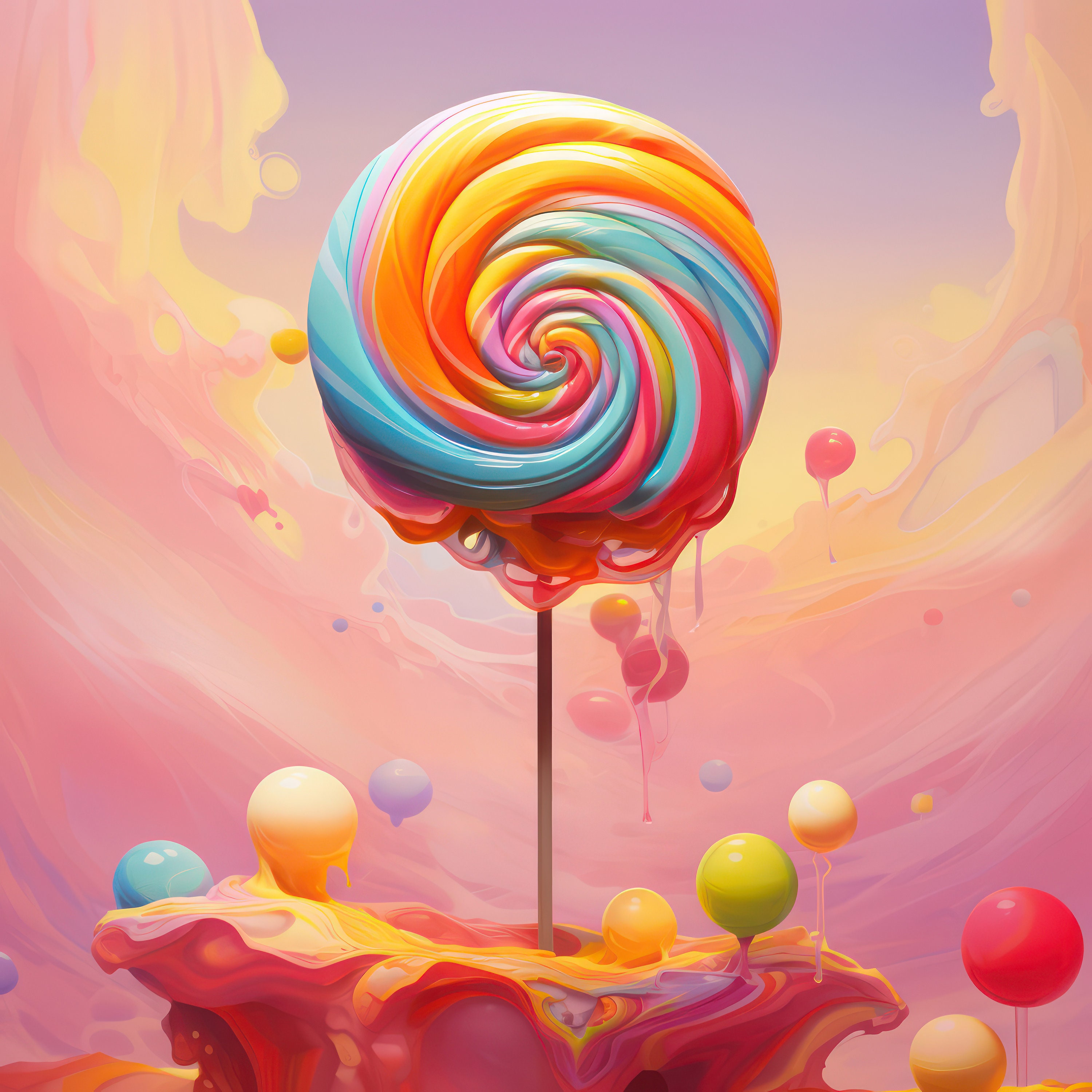 Lollipop Print Colorful Lollipop Food Poster Kitchen Wall Art Lolli ...