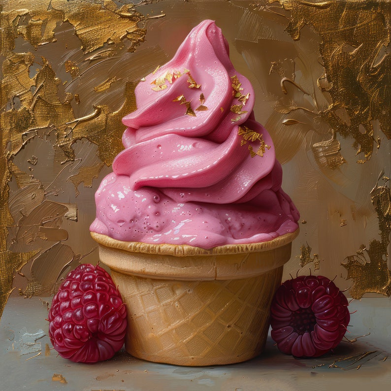 Ice Cream Print Colorful Food Poster Kitchen Wall Art Gelato Artwork ...