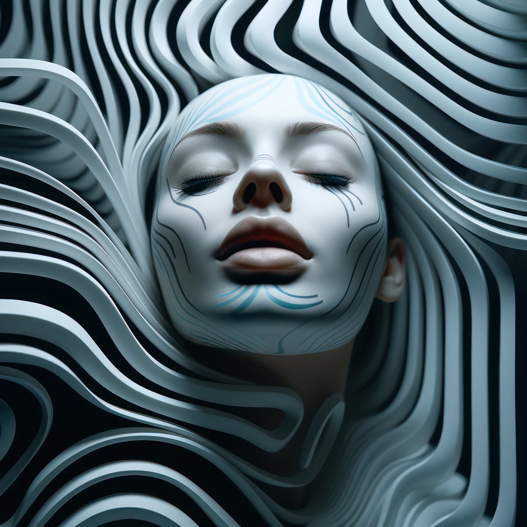 Woman Portrait Woman Face Printable Minimal Print Female Face - Etsy