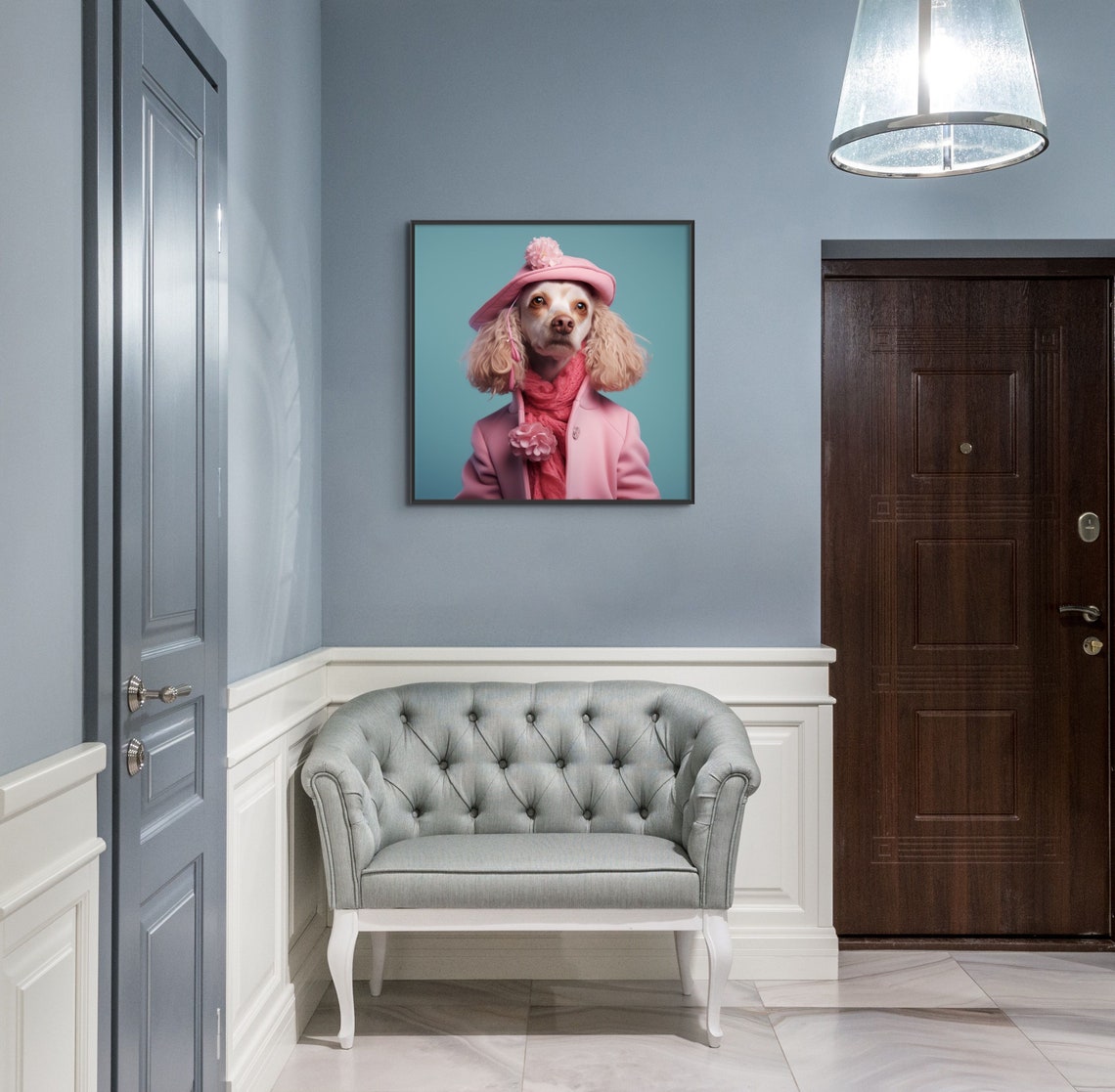 Dog Portrait Printable Colorful Dog Print Pastel Dog in - Etsy