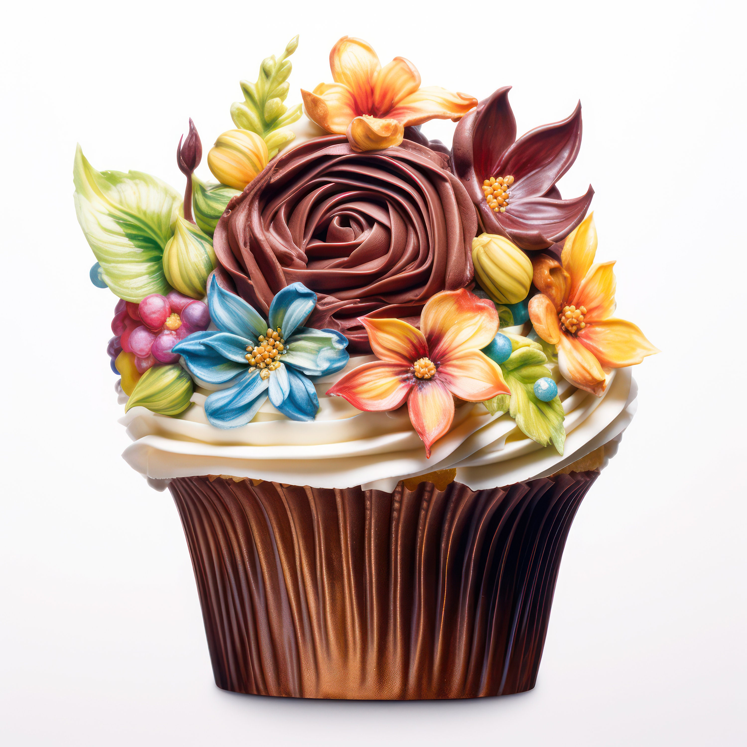 Cupcake Print Chocolate Cupcake Printable Pastry Wall Art Patisserie ...