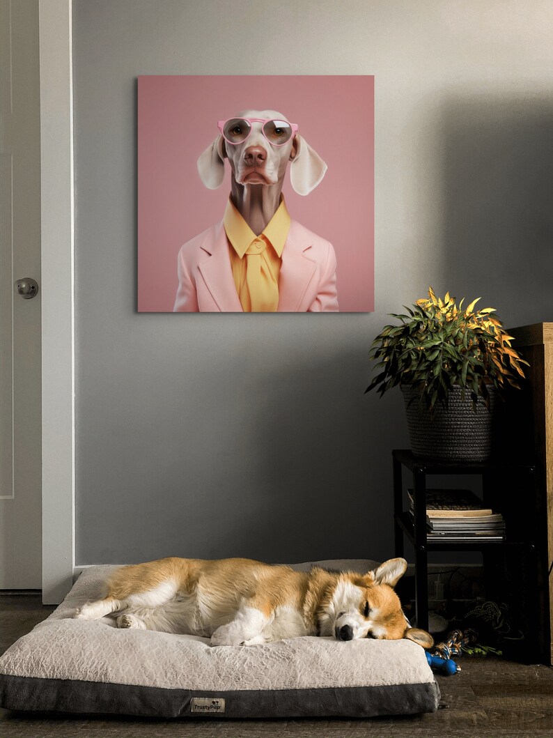 Dog Portrait Printable Colorful Dog Print Pastel Dog in - Etsy
