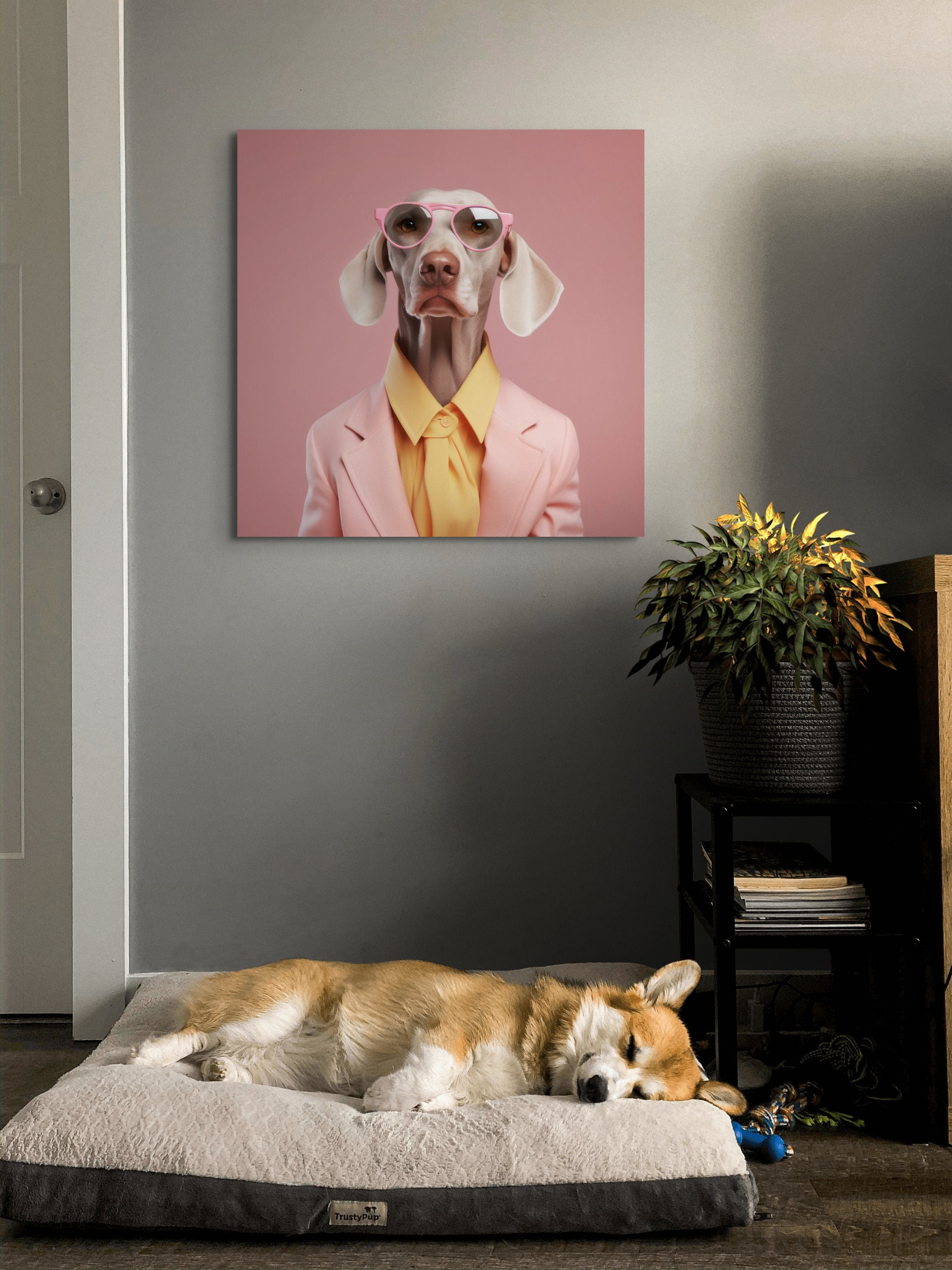 Dog Portrait Printable Colorful Dog Print Pastel Dog in - Etsy