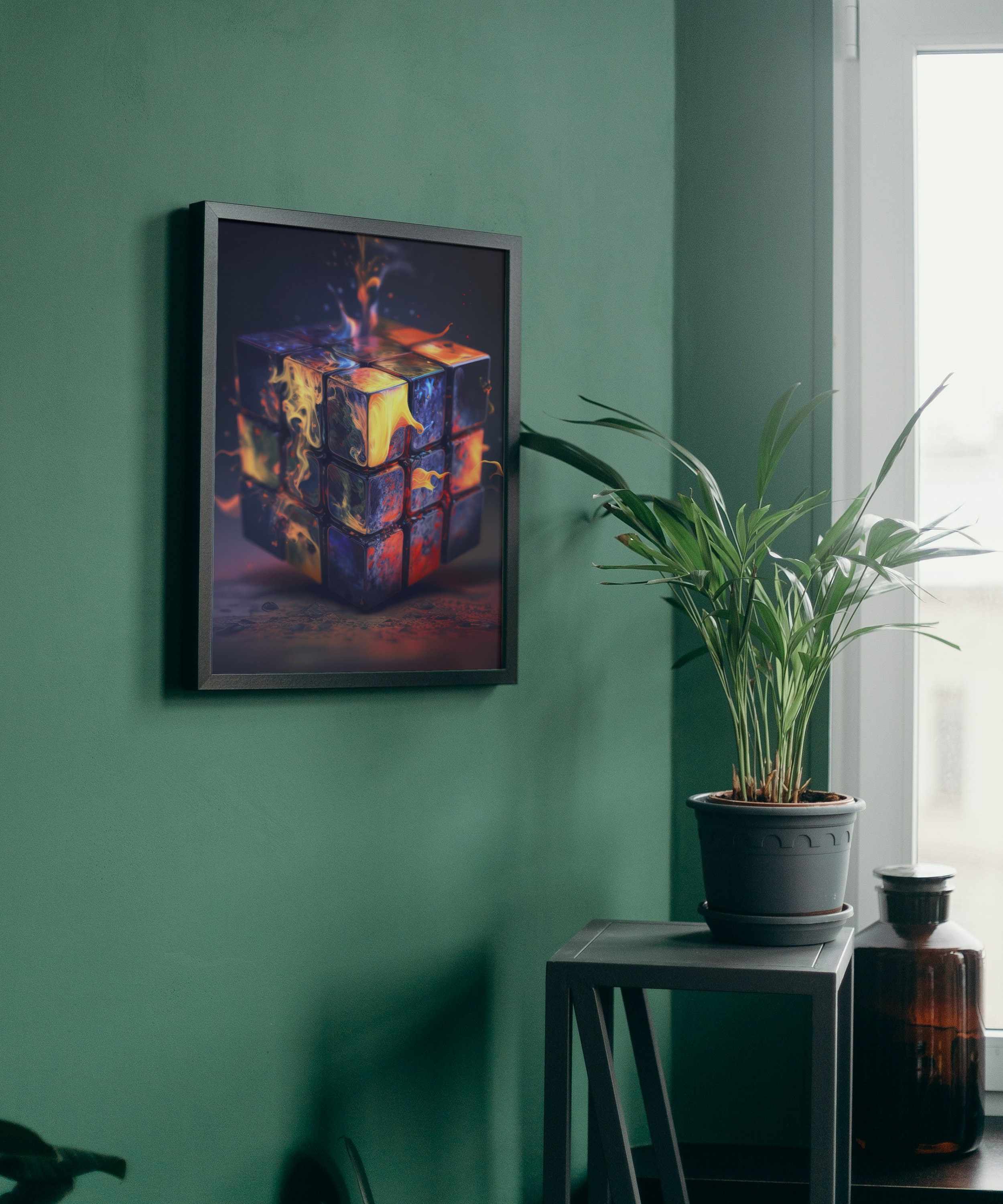 Rubik Cube Printable Rubik Cube Print Colorful Wall Art Download ...