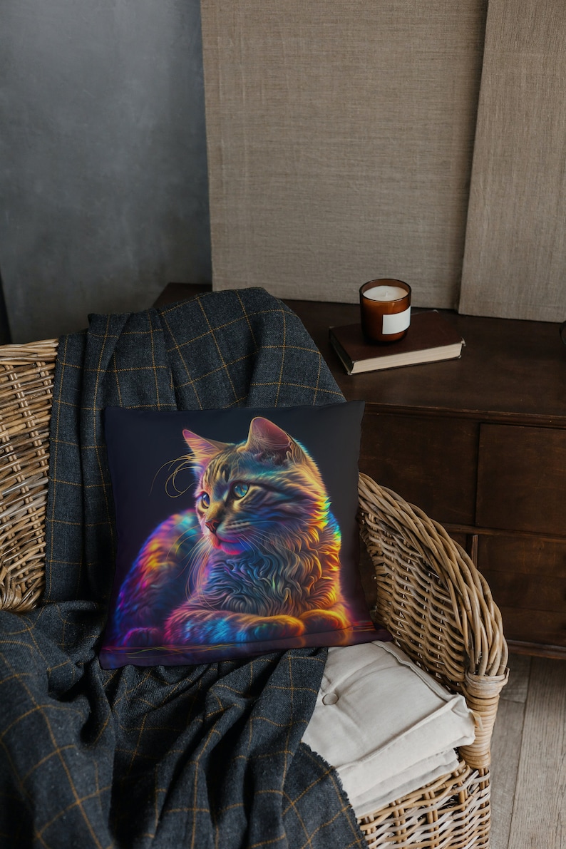 Colorful Cat Printable, Colorful Cat Print, Cat Wall Art, Cat Portrait ...