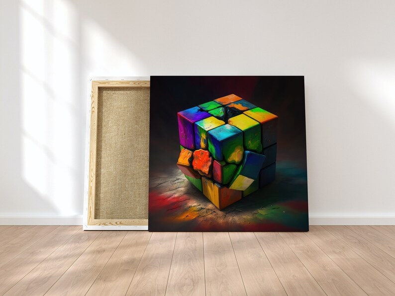 Rubik Cube Printable Rubik Cube Print Colorful Wall Art - Etsy
