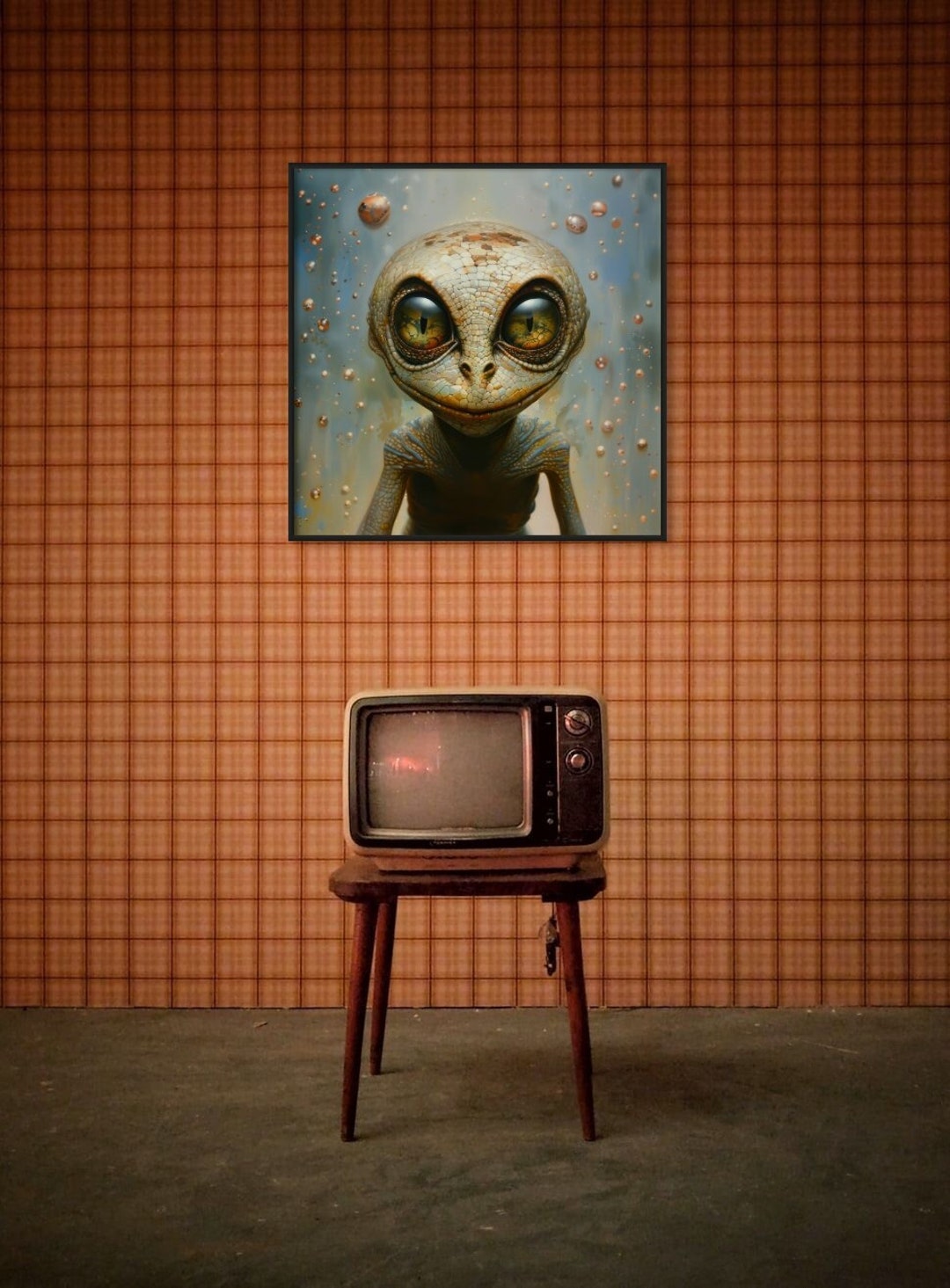 Alien Poster Alien Painting Alien Printable Cosmos Wall Art Space Home ...