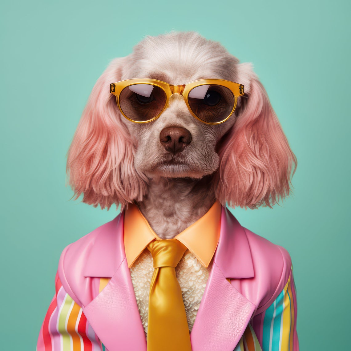 Dog Portrait Printable Colorful Dog Print Pastel Dog in - Etsy