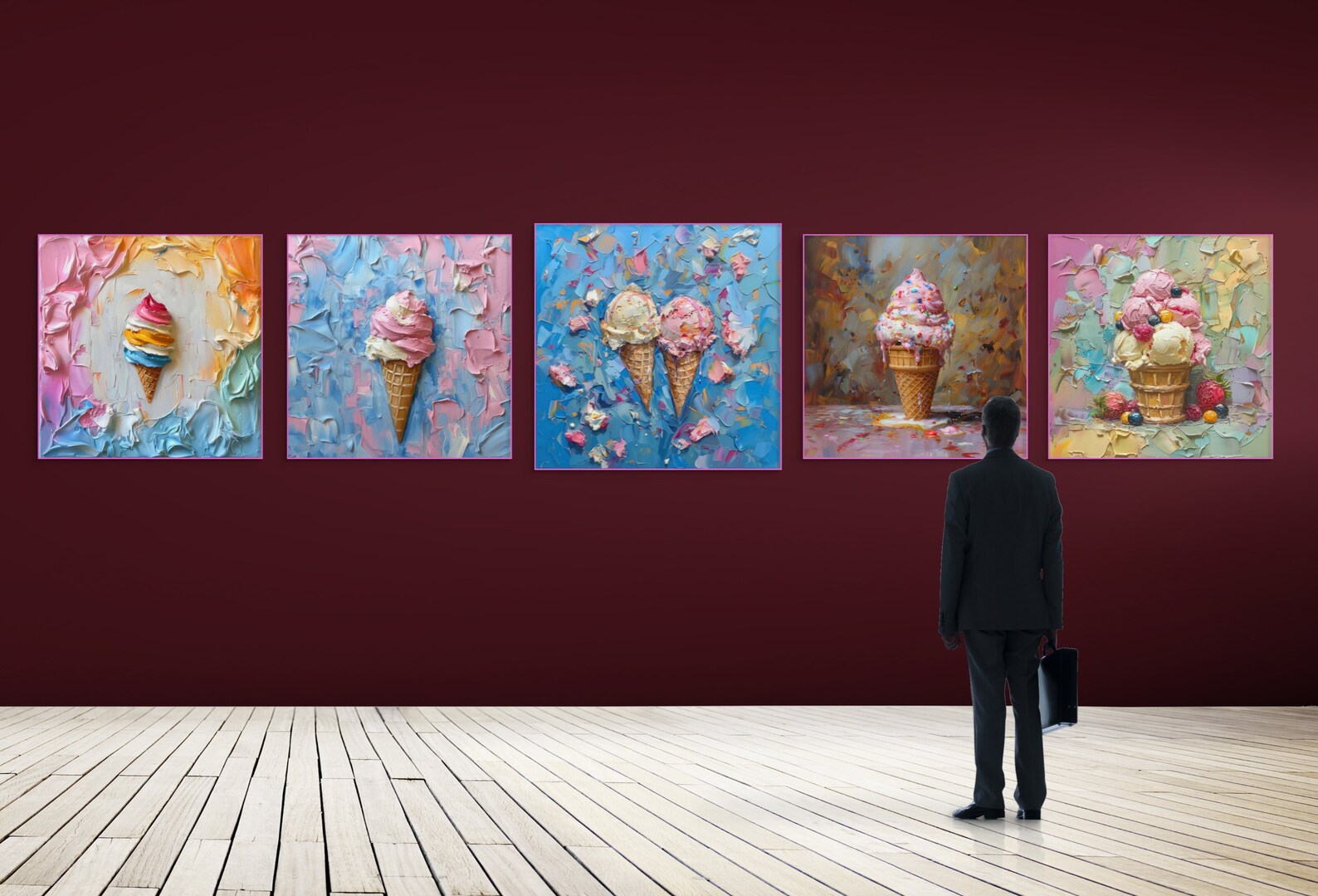 Ice Cream Print Colorful Food Poster Kitchen Wall Art Gelato Artwork ...