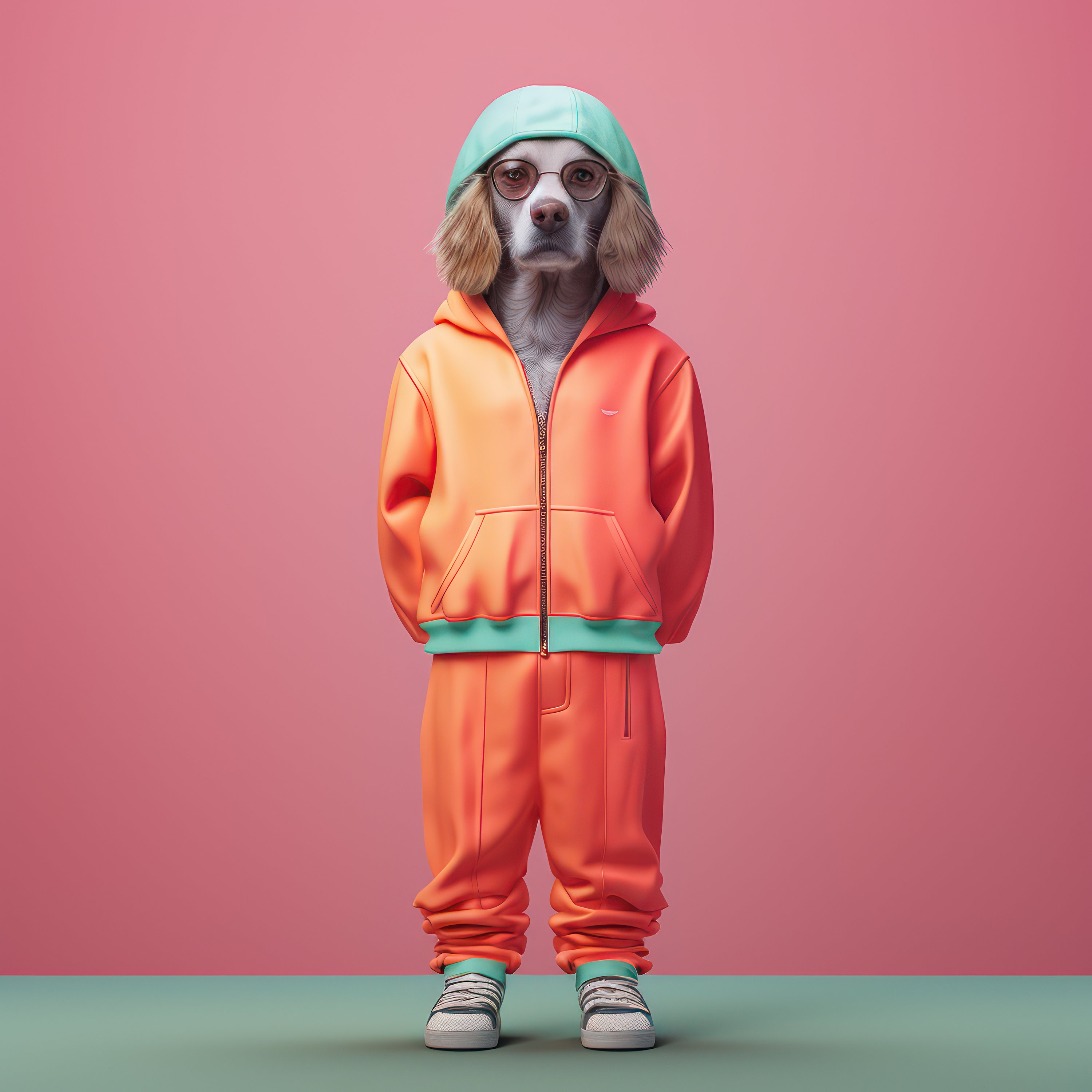 Dog Portrait Printable Colorful Dog Print Pastel Dog in Clothes Wall ...