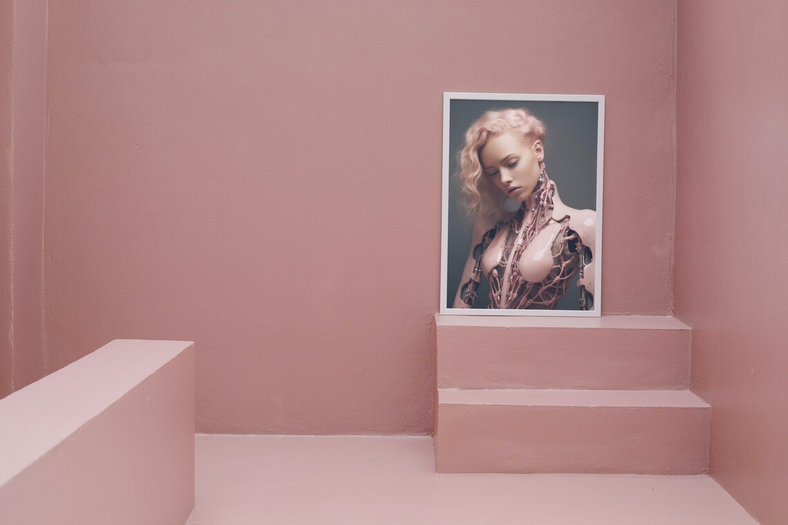 Pink Robot Girl Print Robot Woman Printable Female Android Futuristic ...