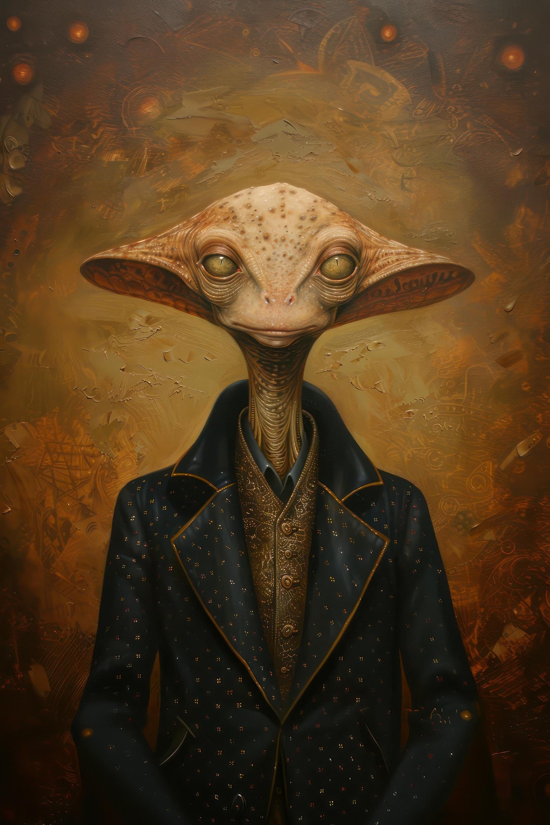 Alien Poster Alien Painting Alien Printable Cosmos Wall Art Space Home ...