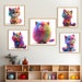 Colorful Cat Printable Cartoon Cat Print Cute Cat Wall Art Cat Portrait ...
