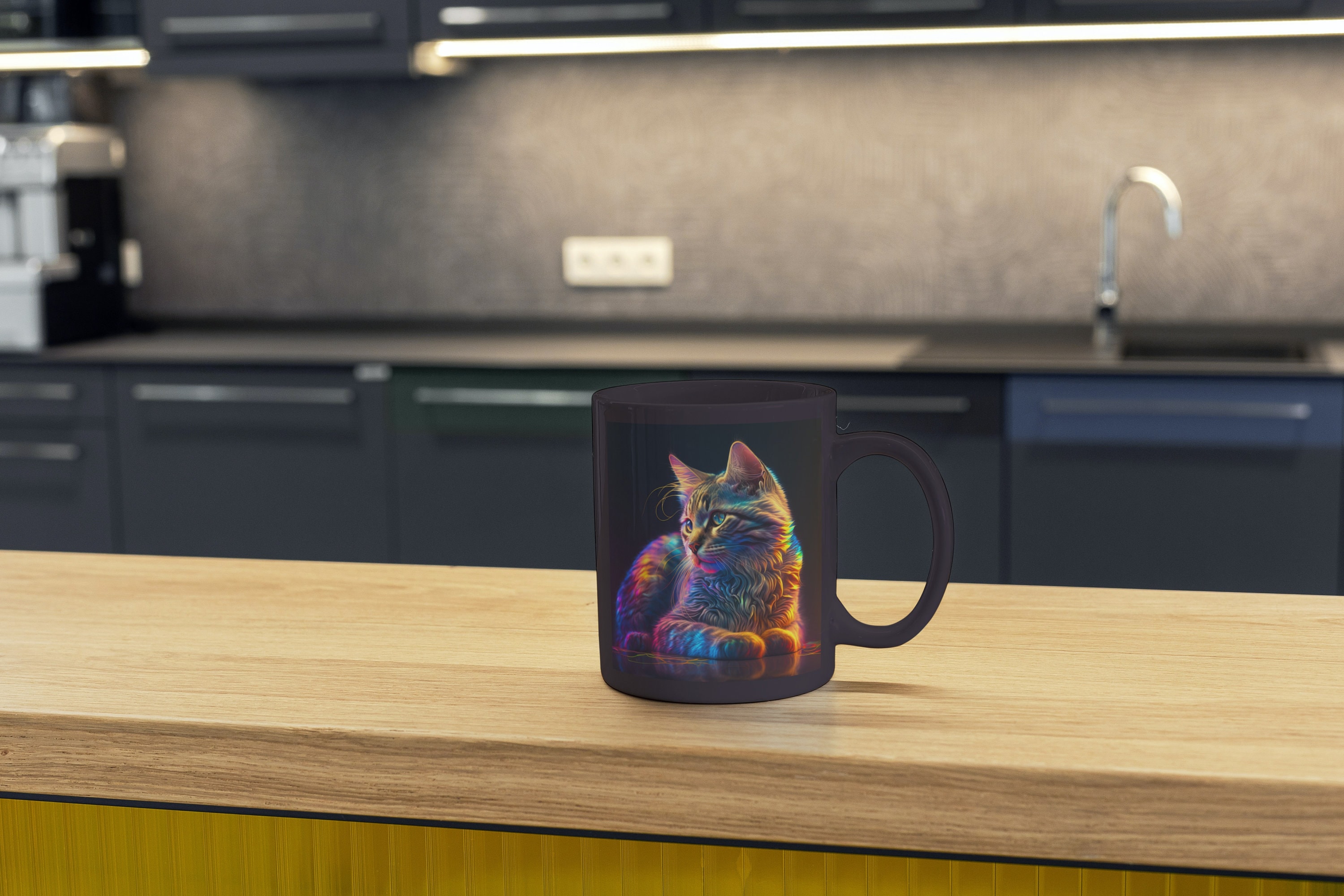 Colorful Cat Printable, Colorful Cat Print, Cat Wall Art, Cat Portrait ...