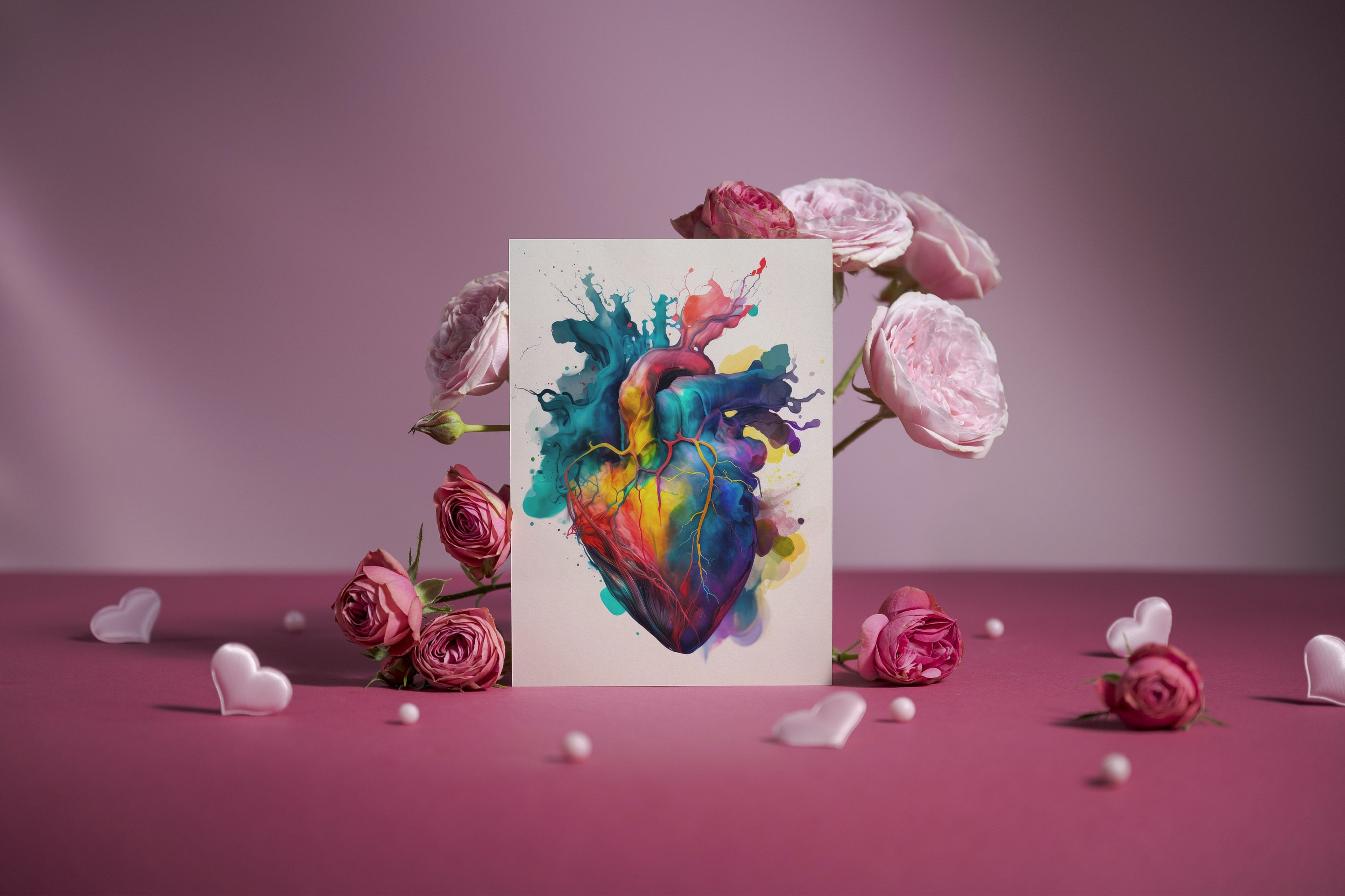 Human Heart Print Anatomical Printable Anatomic Wall Art Medical Decor ...