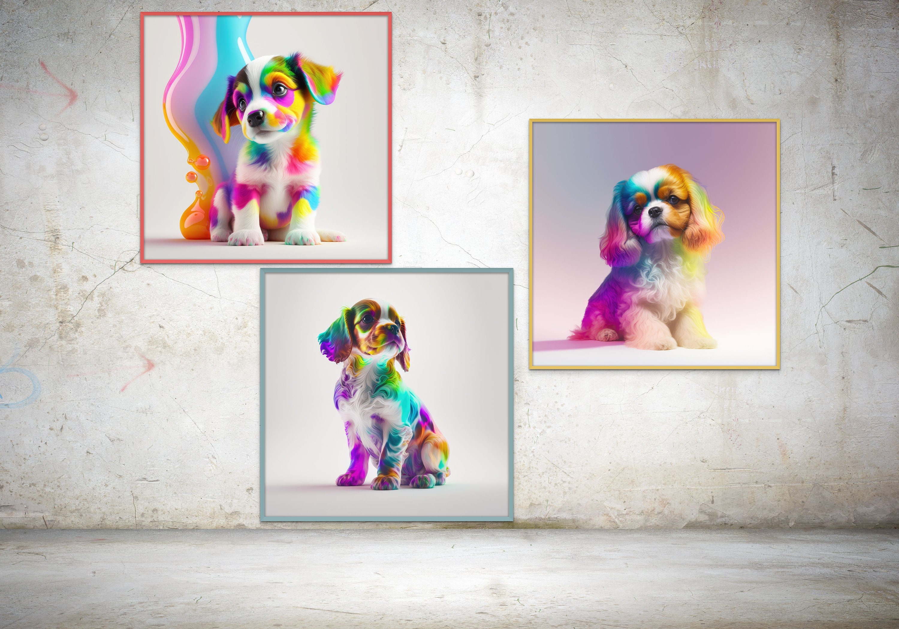 Colorful Dog Printable Colorful Dog Print Dog Wall Art Dog Portrait ...