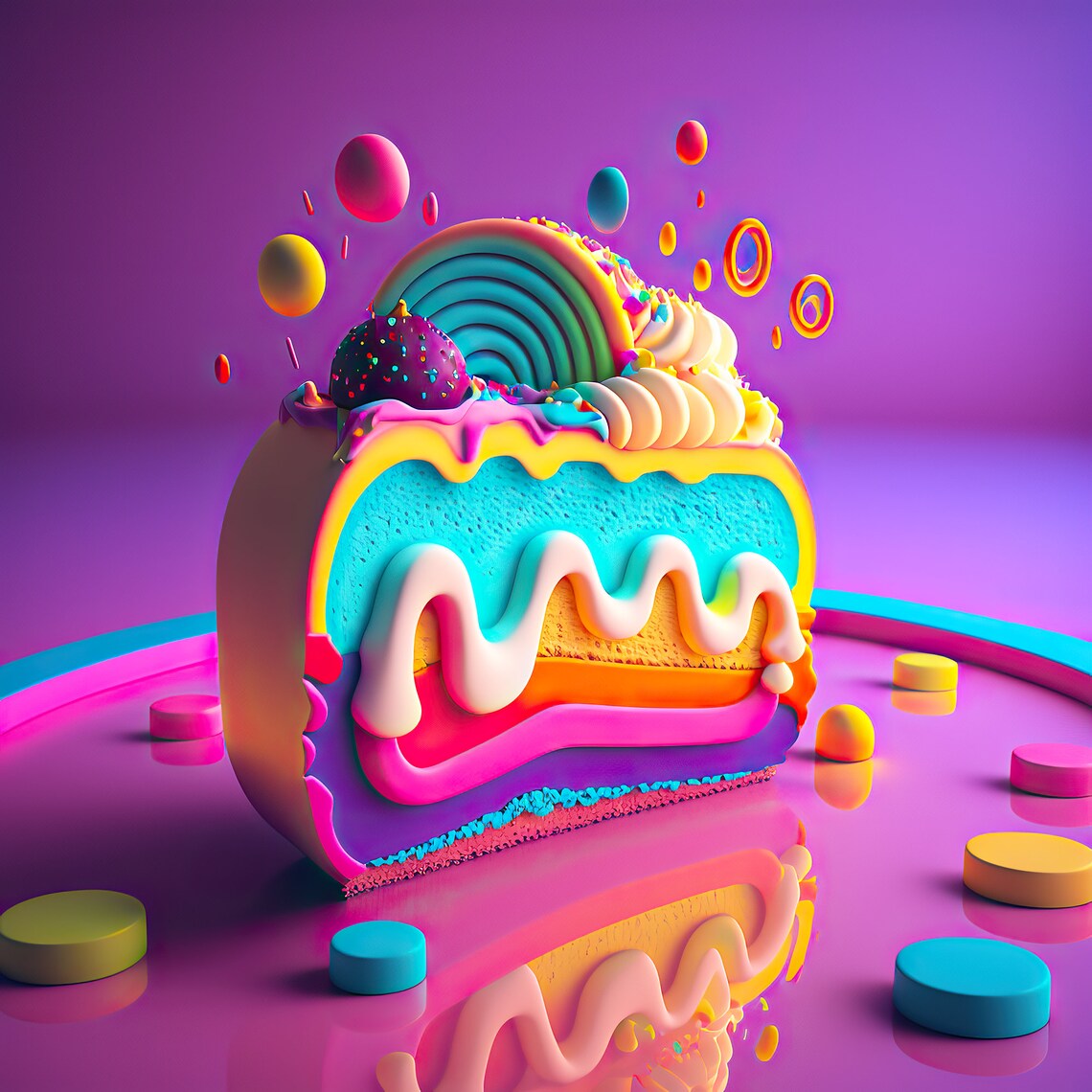 Colorful Cake Print Colorful Cake Printable Pastry - Etsy