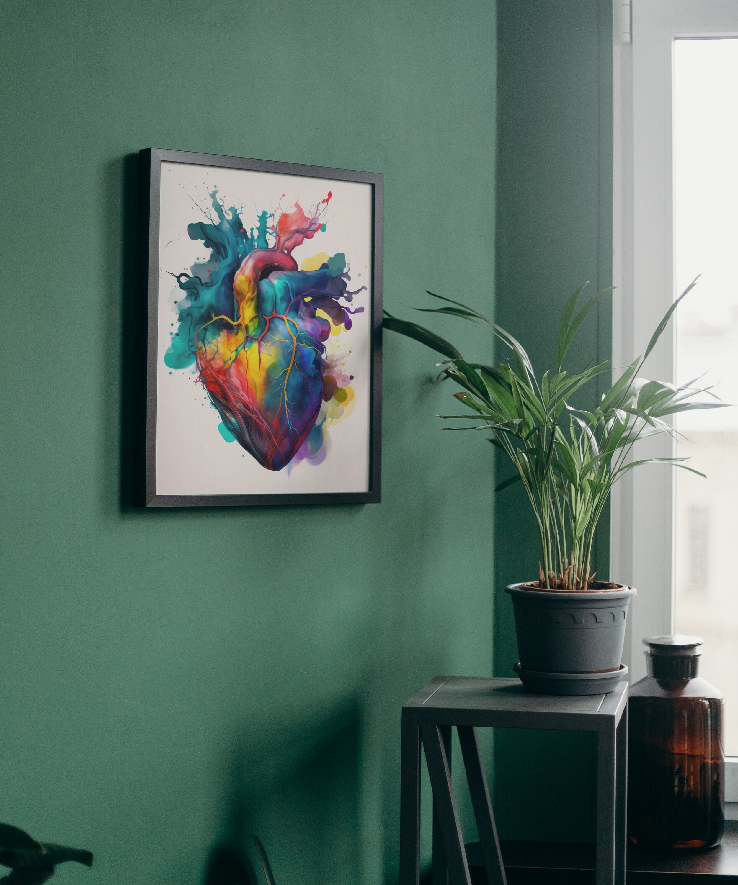 Human Heart Print Anatomical Printable Anatomic Wall Art Medical Decor ...