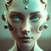 White Robot Girl Print Cyborg Girl Cybernetic Poster Futuristic ...