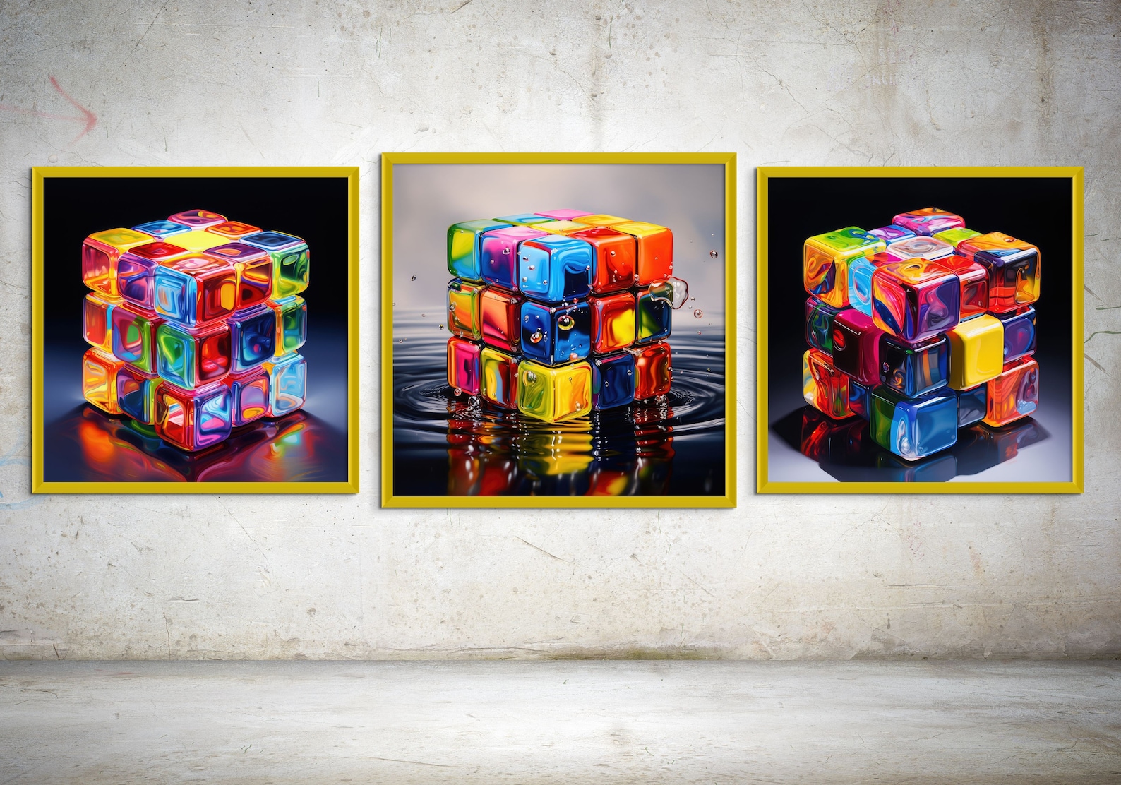 Rubik Cube Printable Rubik Cube Print Colorful Wall Art Download ...