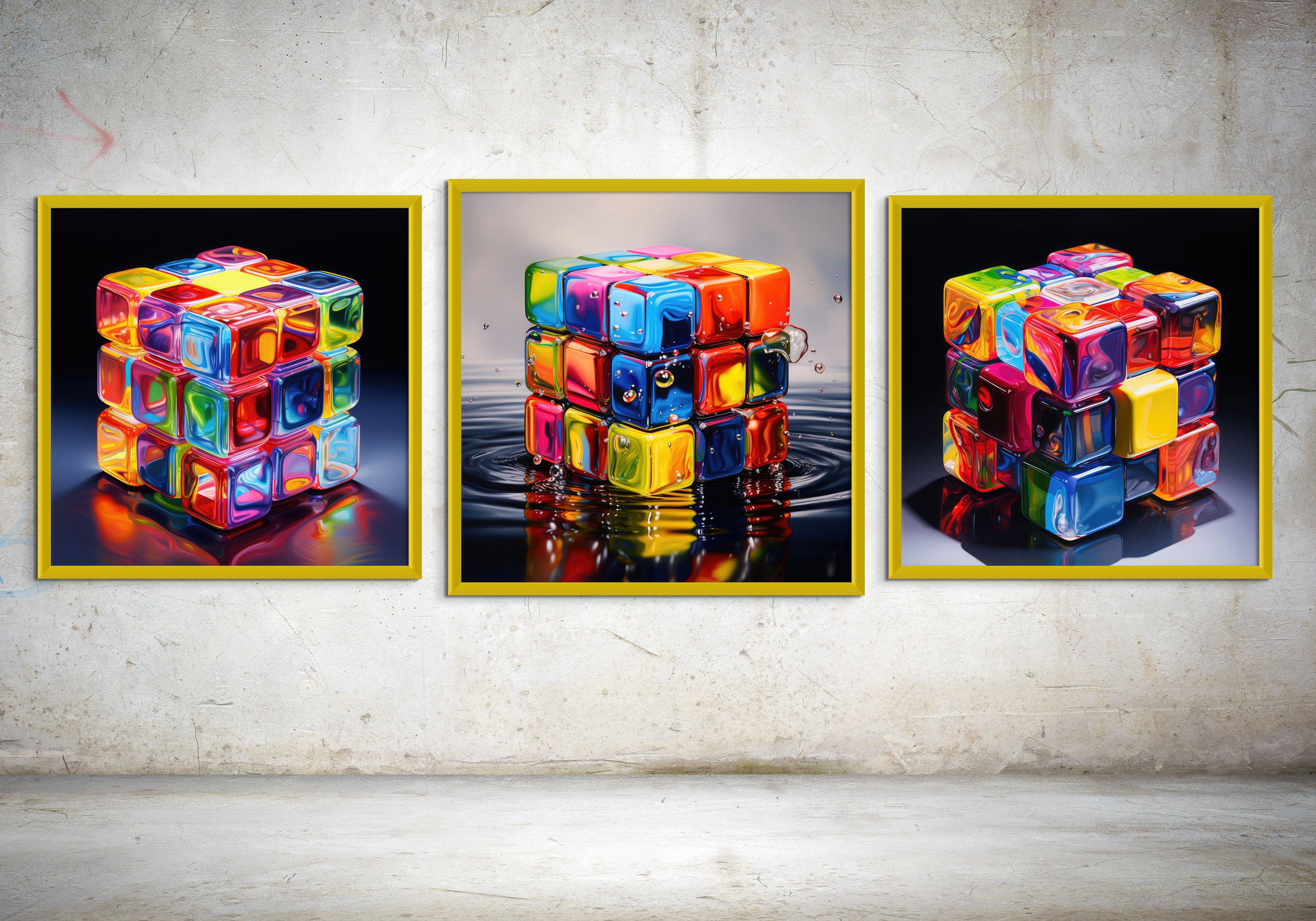 Rubik Cube Printable Rubik Cube Print Colorful Wall Art Download ...