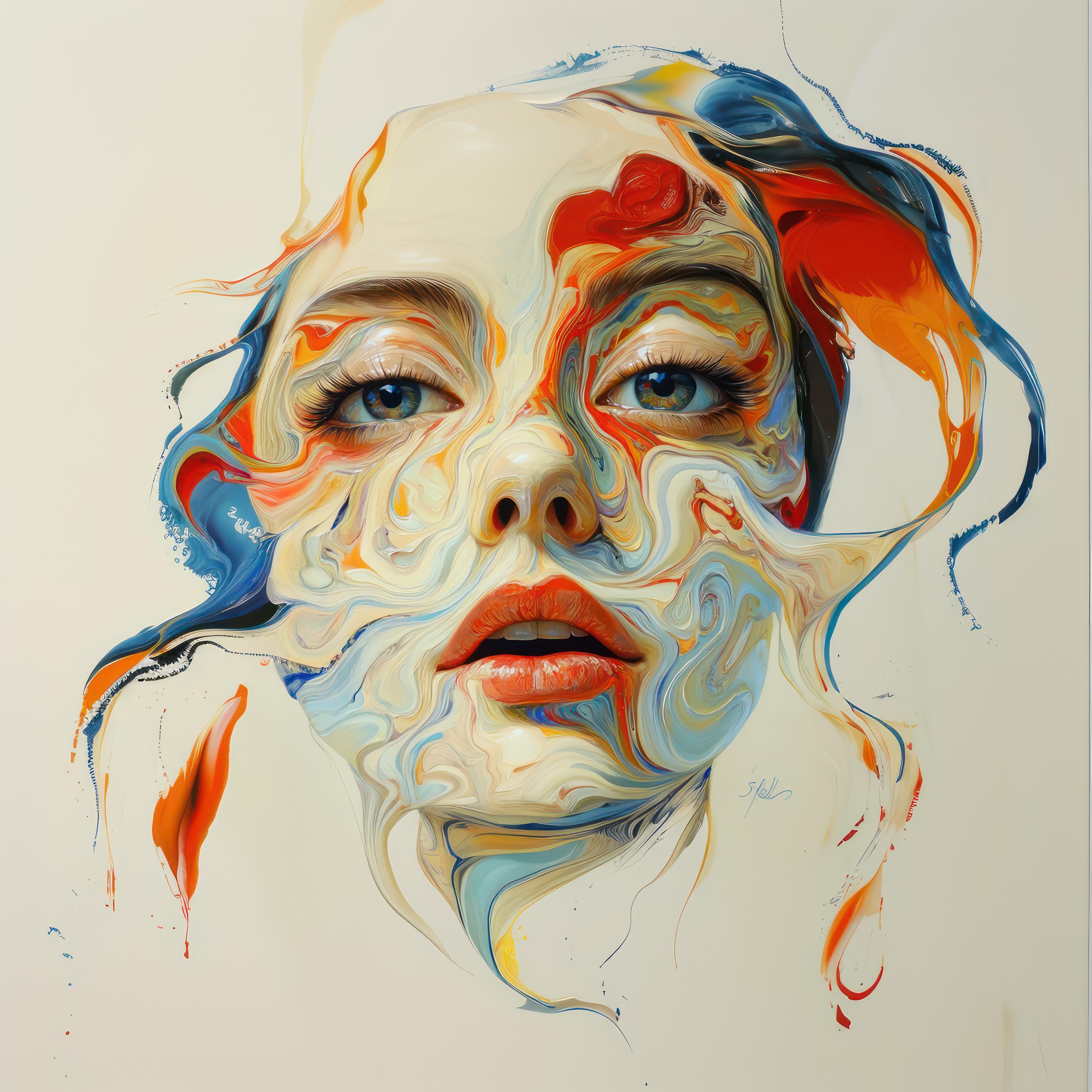 Woman Face Painting Female Portrait - Etsy