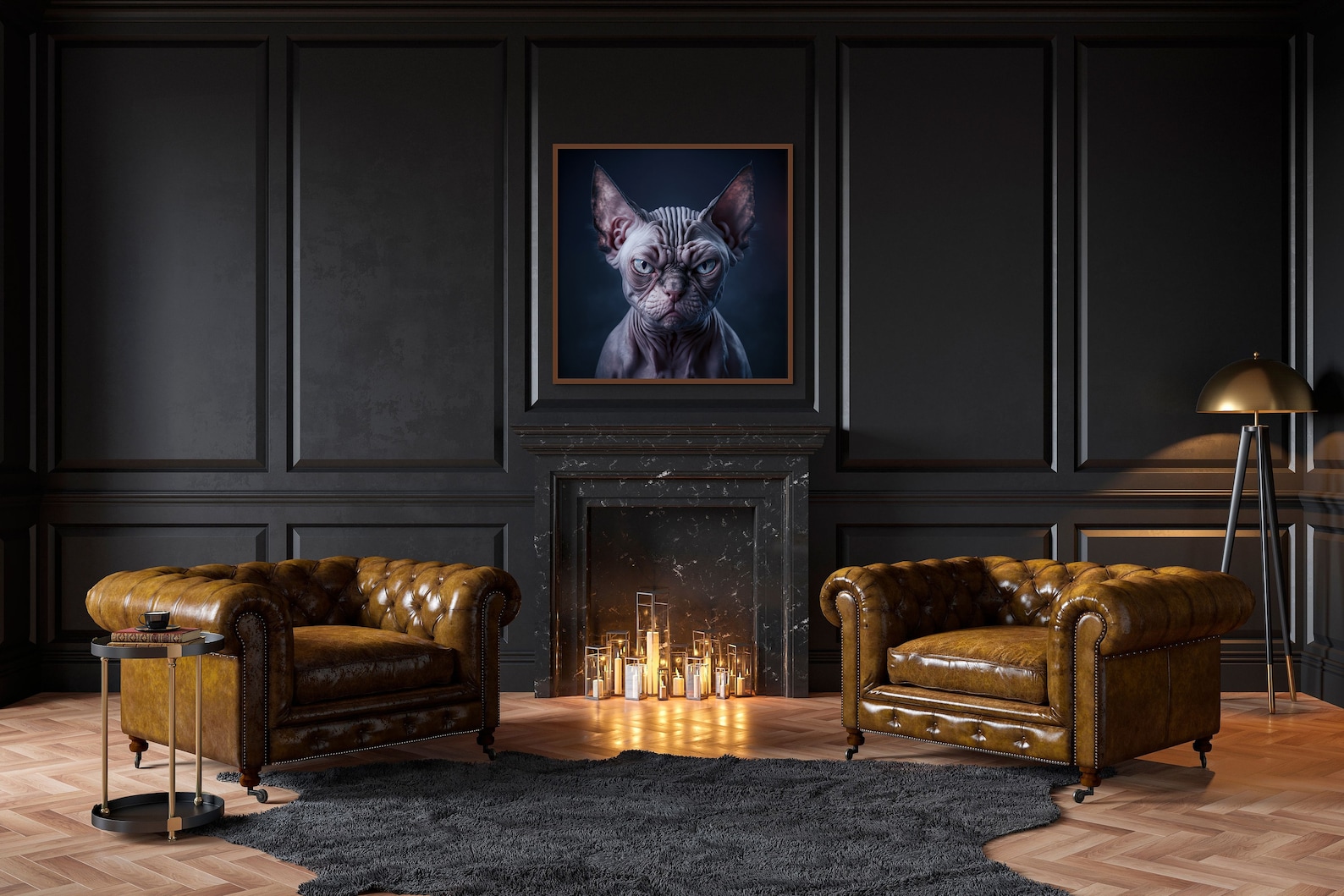 Sphynx Cat Print Angry Sphynx Cat Printable Photorealistic Cat Wall Art ...