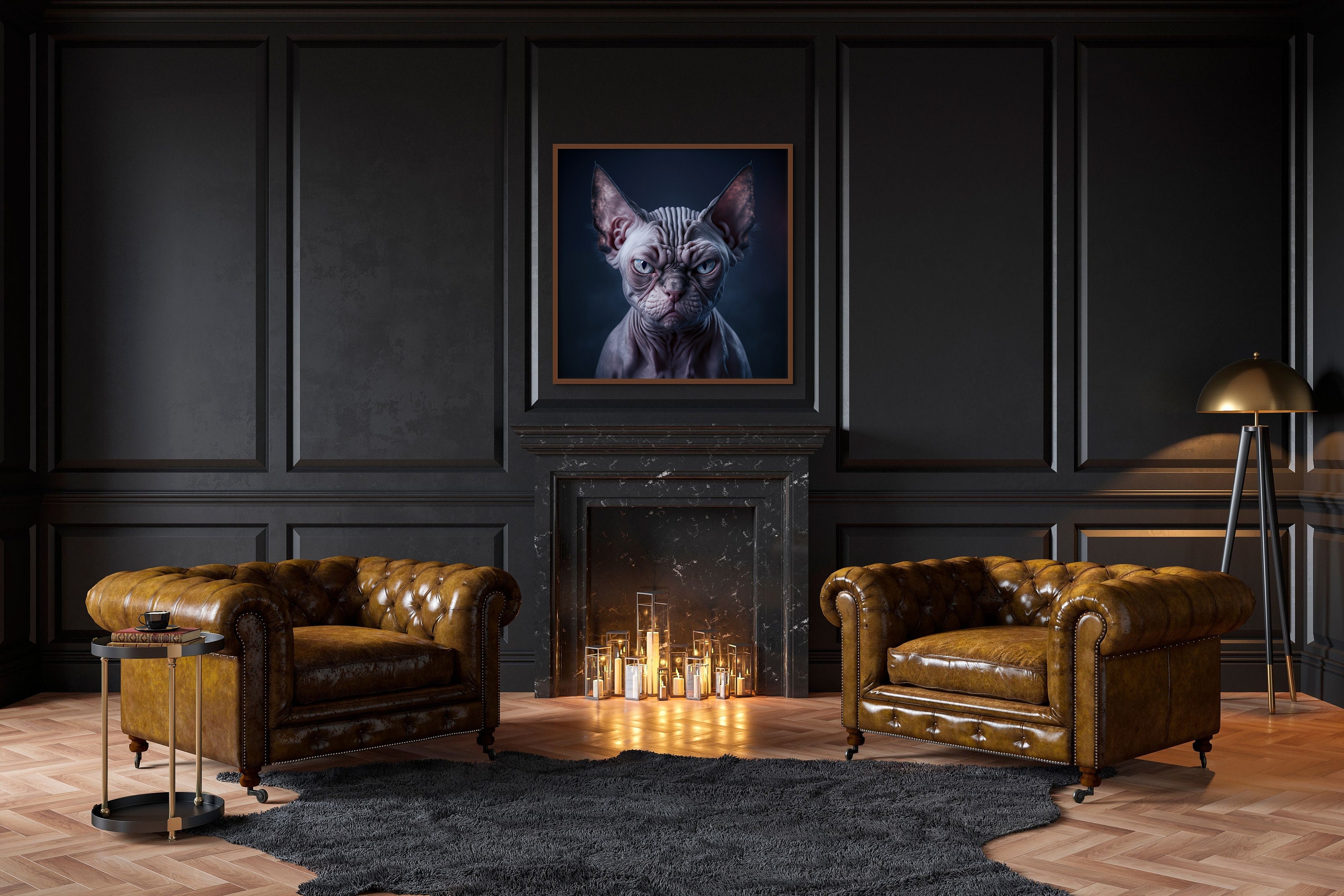 Sphynx Cat Print Angry Sphynx Cat Printable Photorealistic Cat Wall Art ...