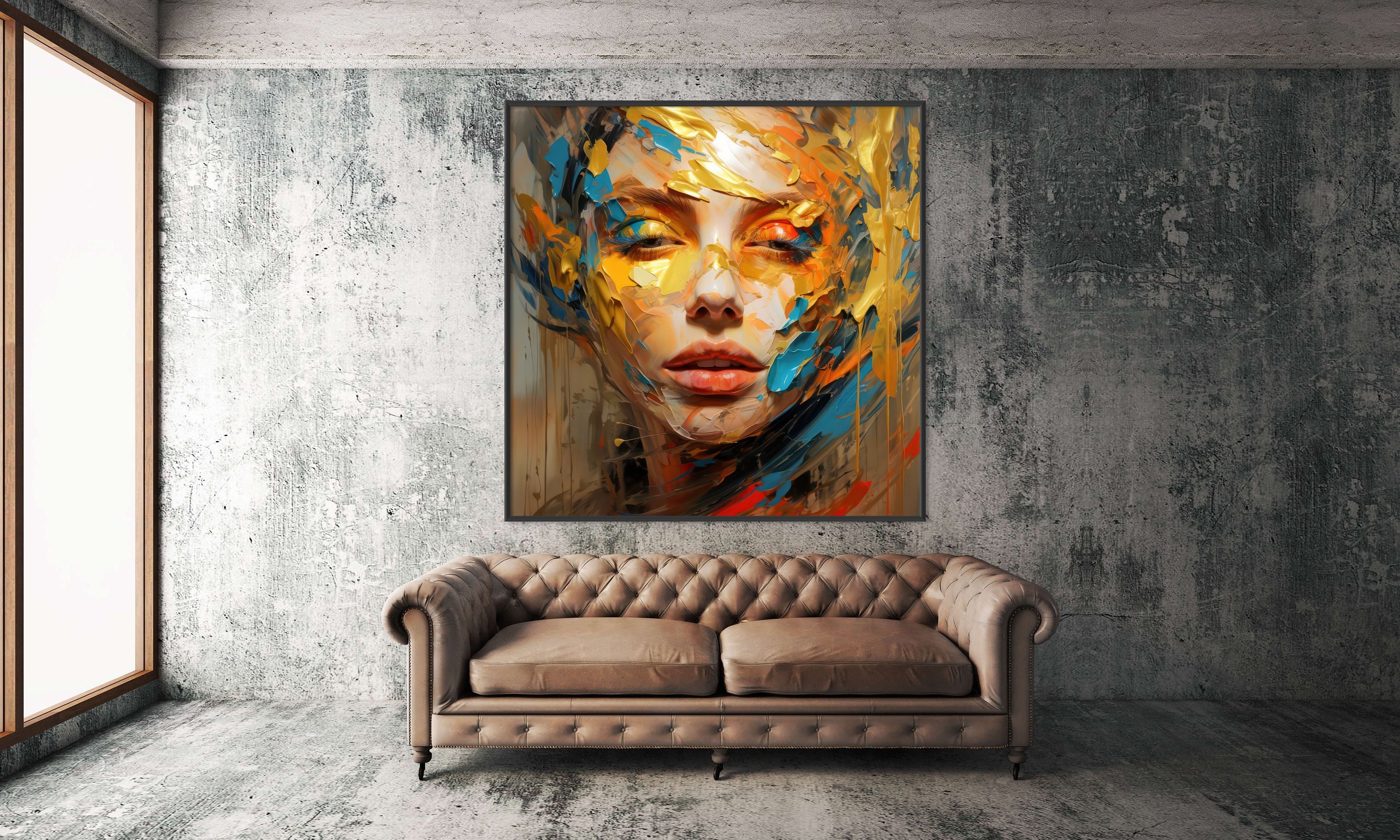 Colorful Woman Portrait Woman Face Wall Art Print Girl Poster - Etsy