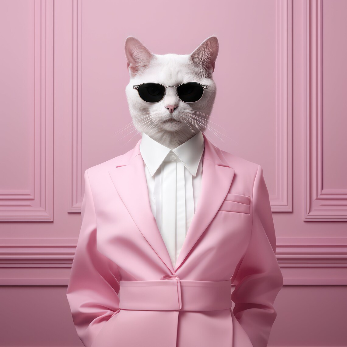 Cat Portrait Printable Colorful Cat Print Pastel Cat in - Etsy