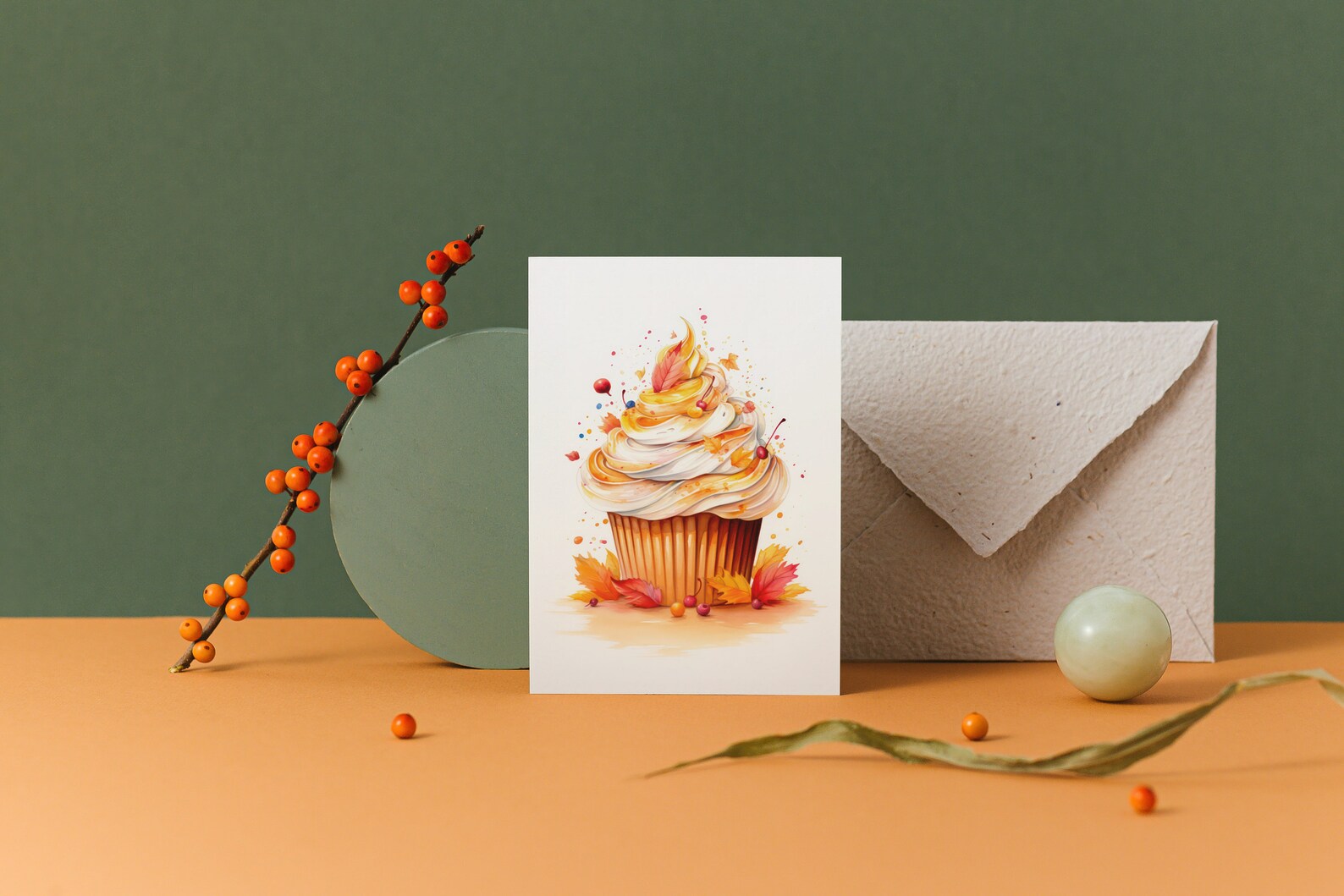Cupcake Print Pumpkin Cupcake Printable Pastry Wall Art Patisserie ...