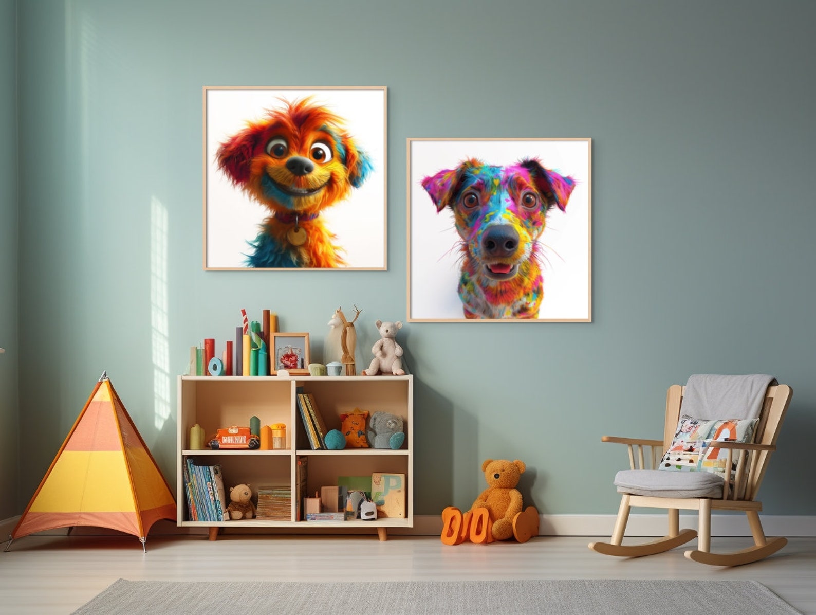 Colorful Dog Printable Colorful Dog Print Dog Wall Art Dog Portrait ...