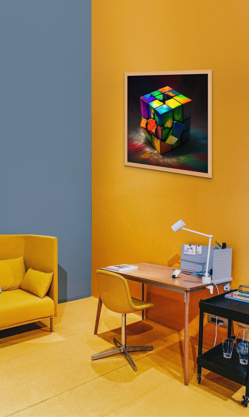 Rubik Cube Printable Rubik Cube Print Colorful Wall Art - Etsy