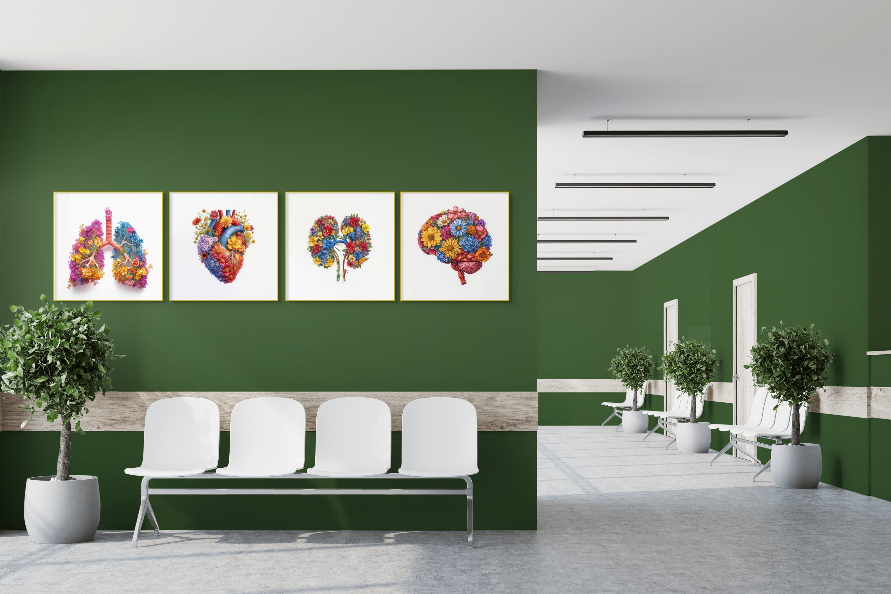 Anatomical Heart Brain Lungs Kidneys Print Anatomy Printable Flower ...