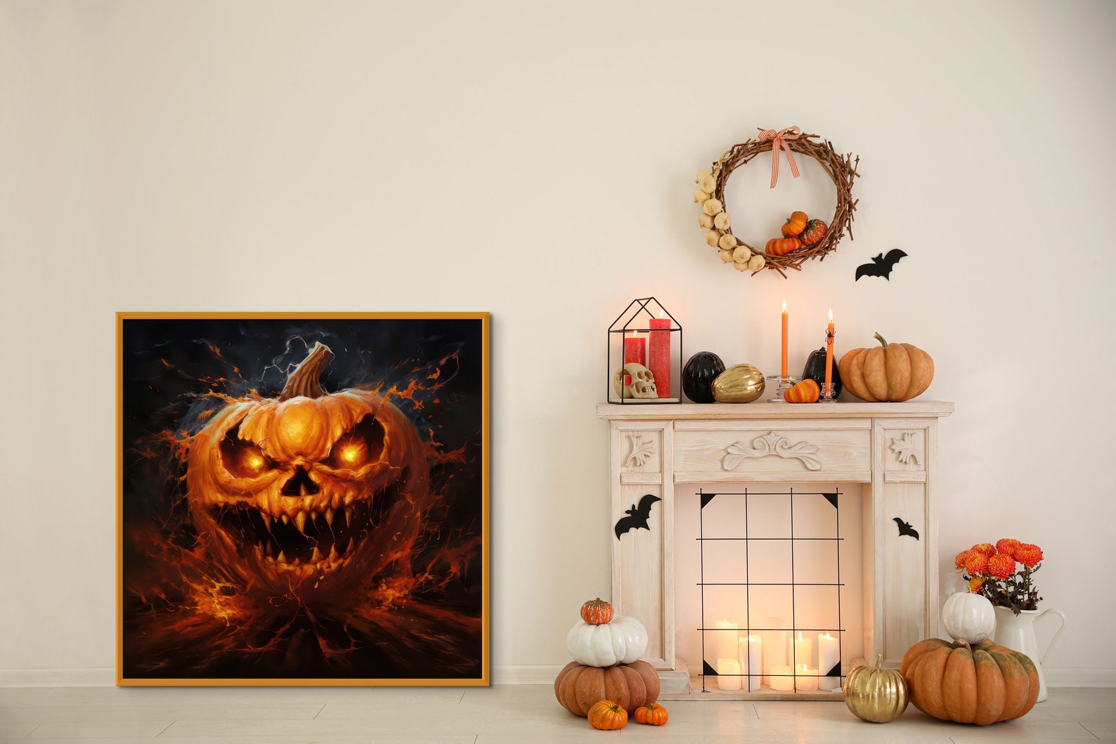Jack O Lantern Print Halloween Printable Pumpkin Poster All Saints Wall ...