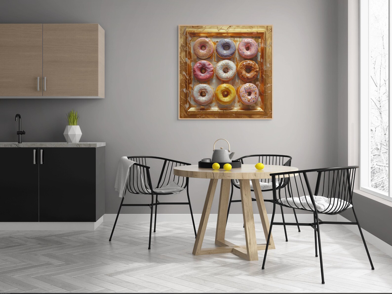 Colorful Donut Print Donut Printable Pastry Patisserie Wall Art Kitchen ...
