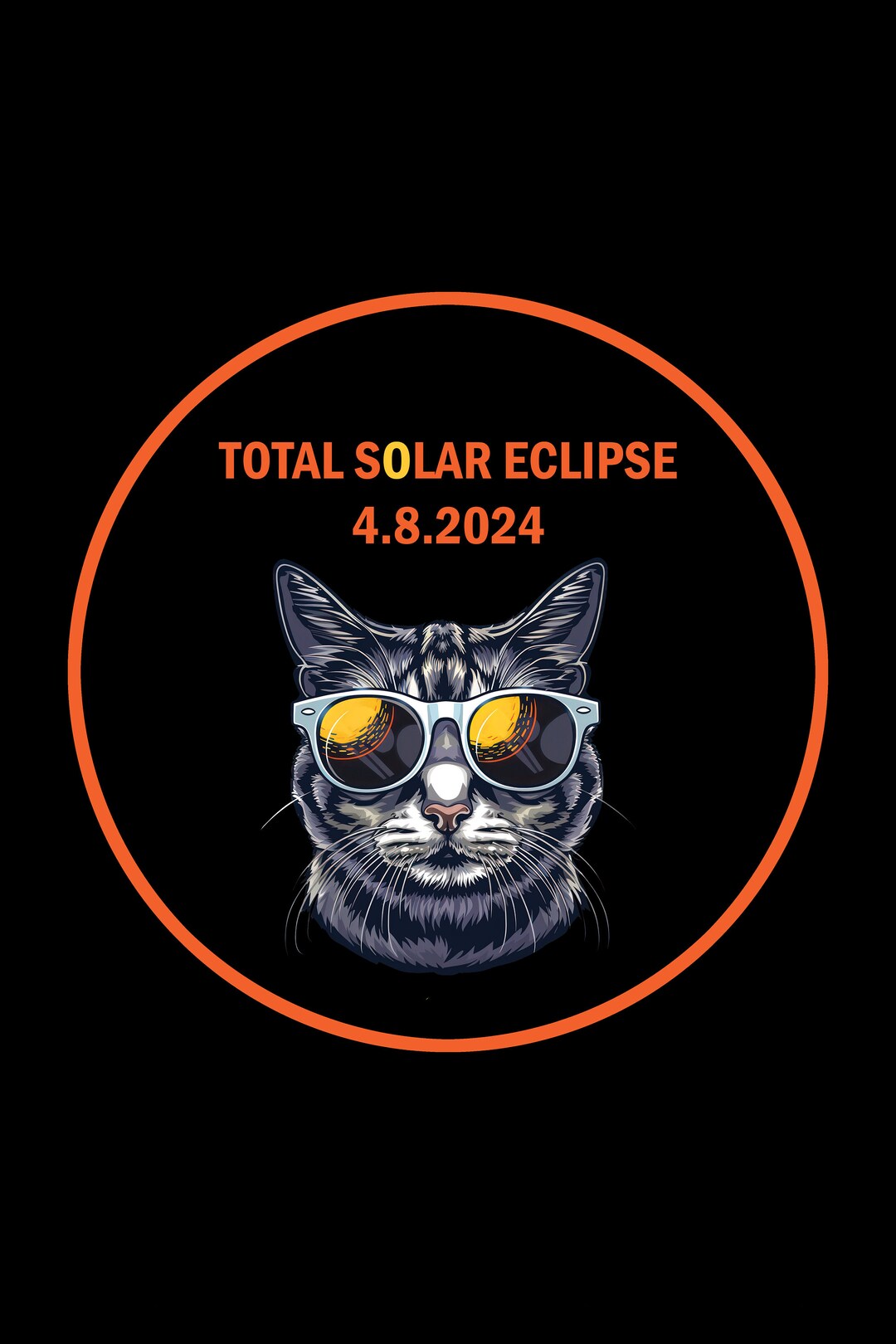 Total Solar Eclipse Print Solar Eclipse Printable Cat Poster Cat With ...