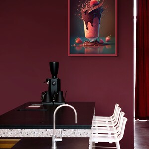 Smoothie Print Smoothie Printable Strawberry Chocolate Poster Food ...