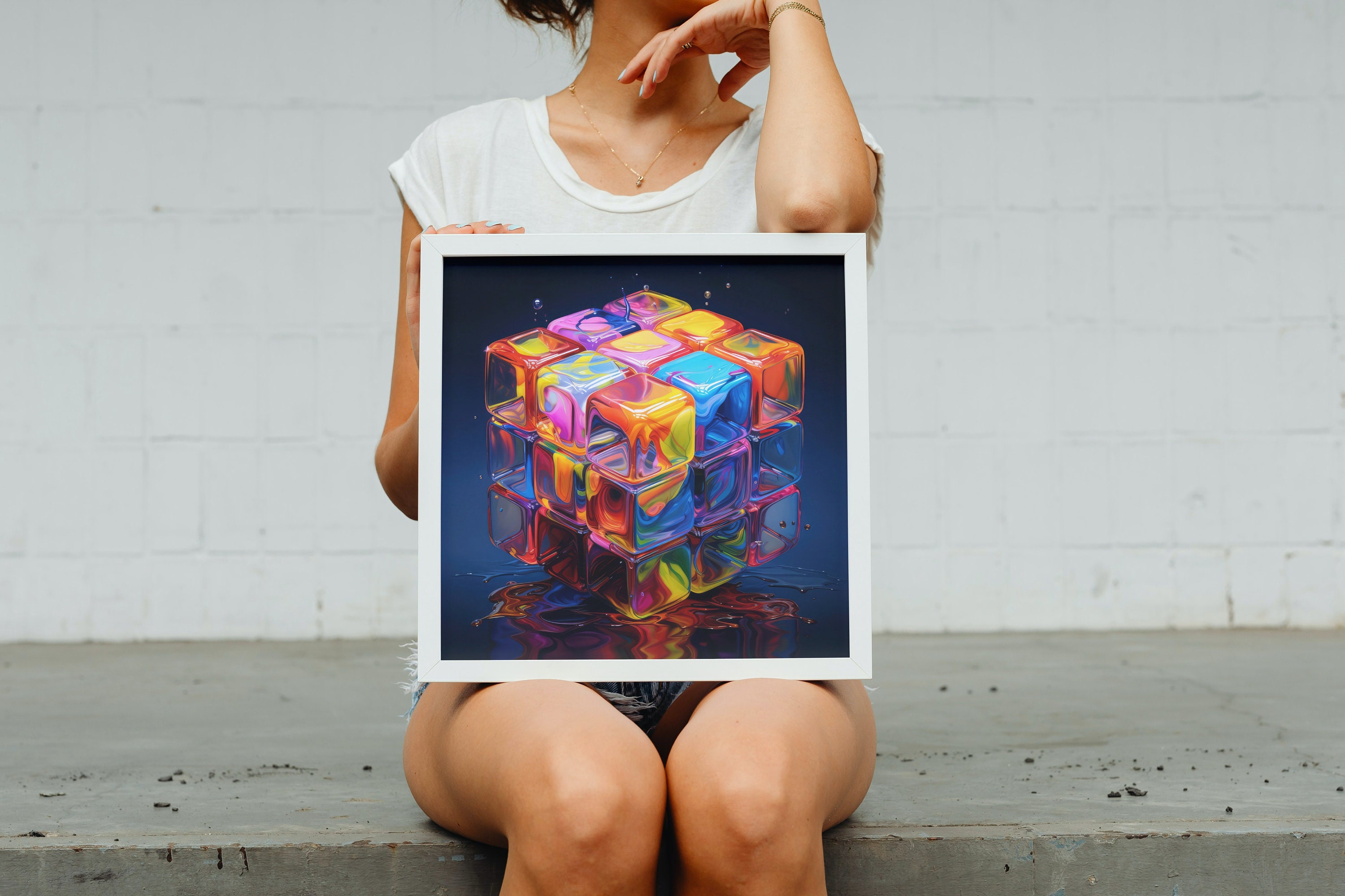 Rubik Cube Printable Rubik Cube Print Colorful Wall Art Download ...