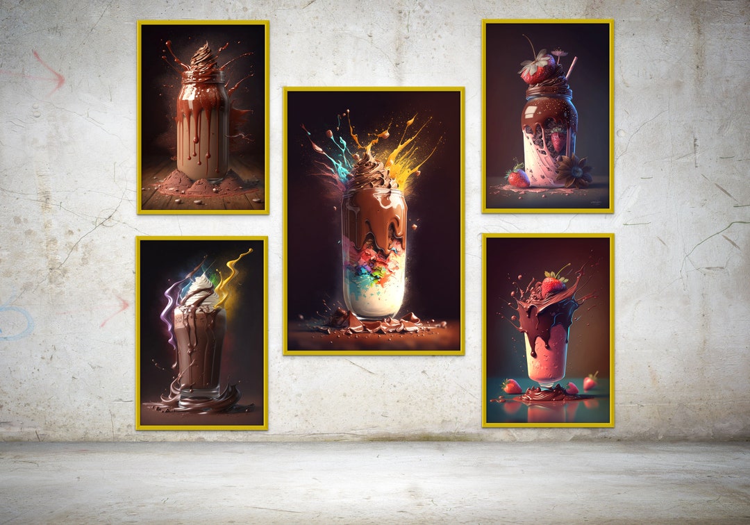 Smoothie Print Smoothie Printable Strawberry Chocolate Poster Food ...